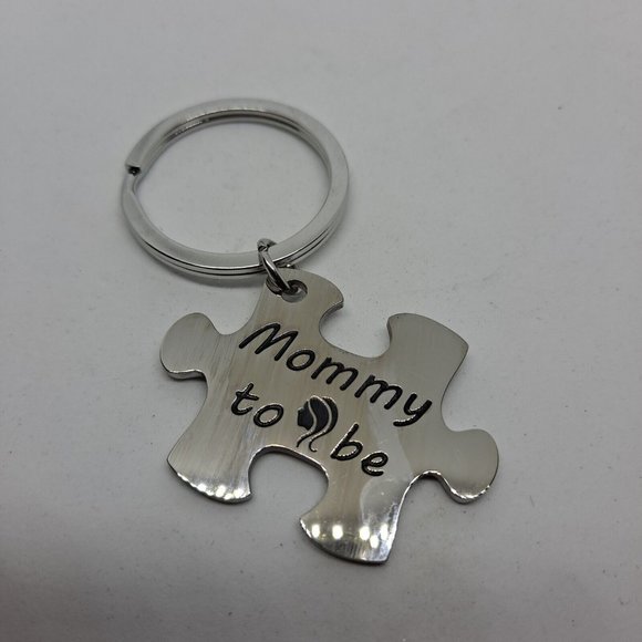 Other | Mommy To Be Pregnancy Keychain Puzzle Piece Pregnant Silver ...